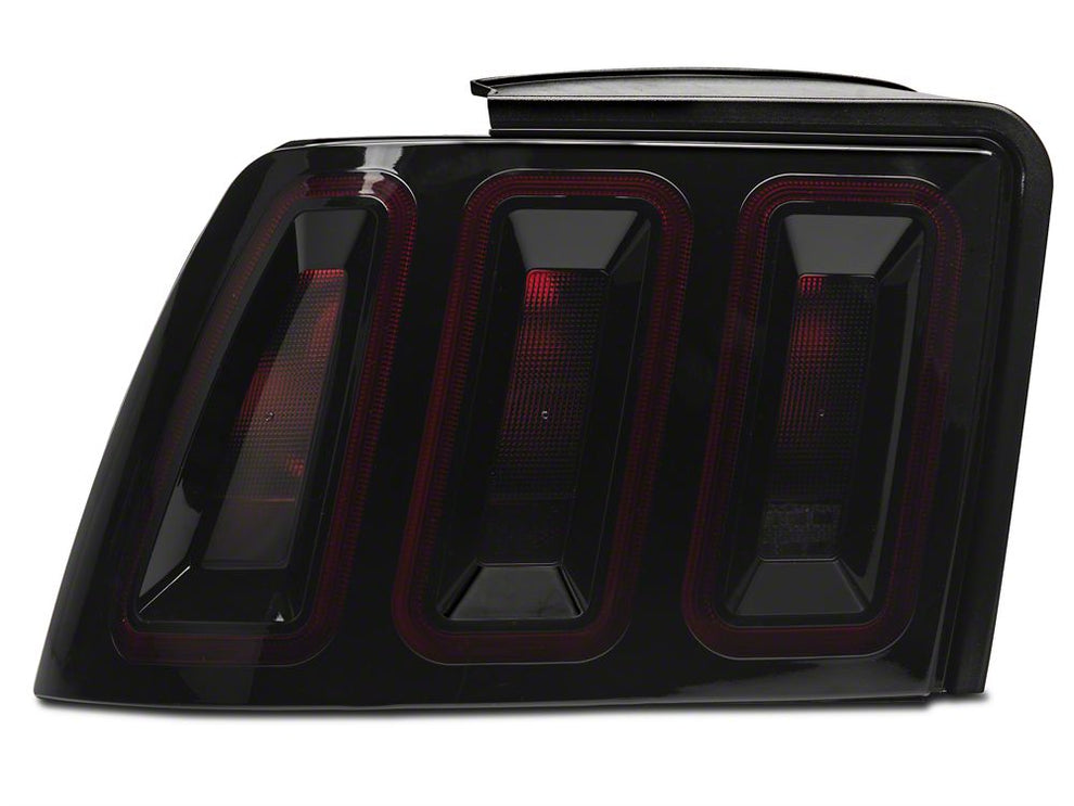Raxiom Icon LED Tail Lights; Black Housing; Smoked Lens (99-04 Mustang